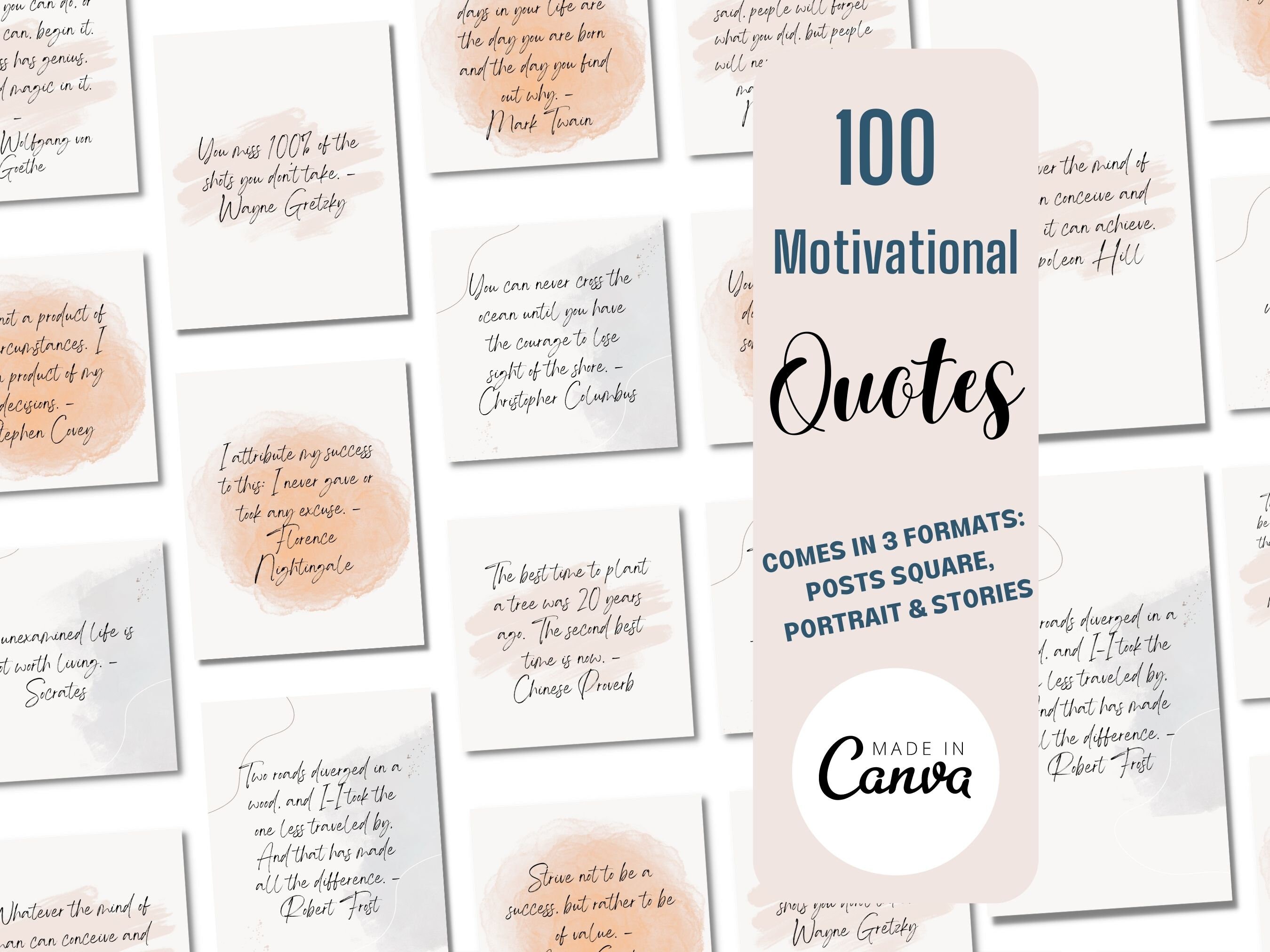 Motivational QUOTES Canva Template Instagram Facebook Social Media ...