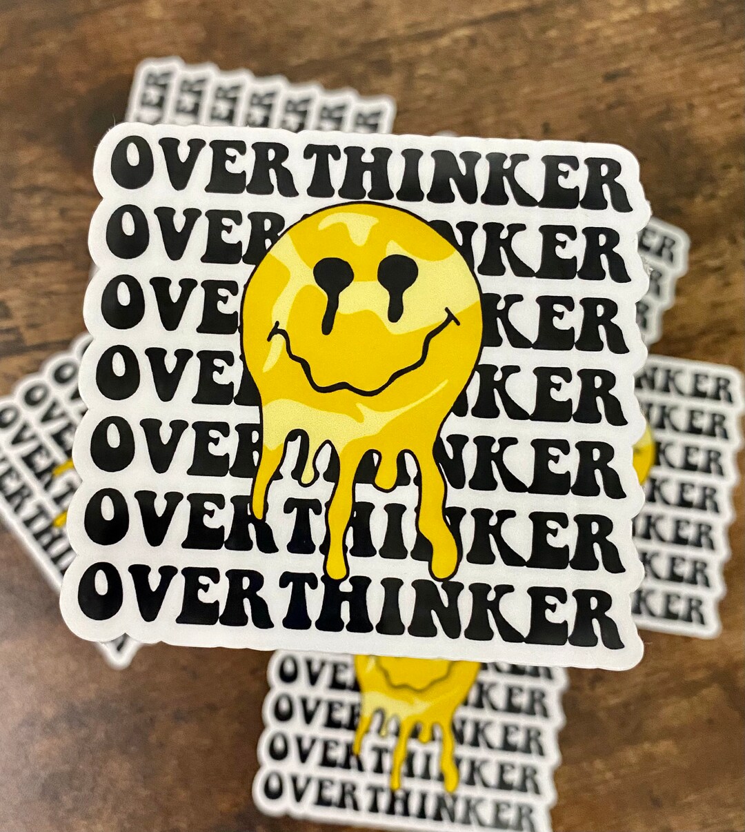 Overthinker Retro Sticker, Vinyl Decal - Etsy