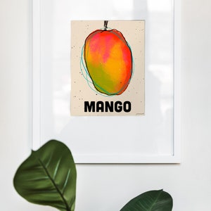 Mango Art Print Kitchen Wall Art Decor Retro Botanical Poster Fruit and ...