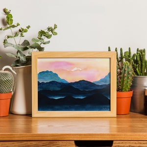 Sunset Blue Ridge Mountains Art Print North Carolina Sunrise Artwork ...
