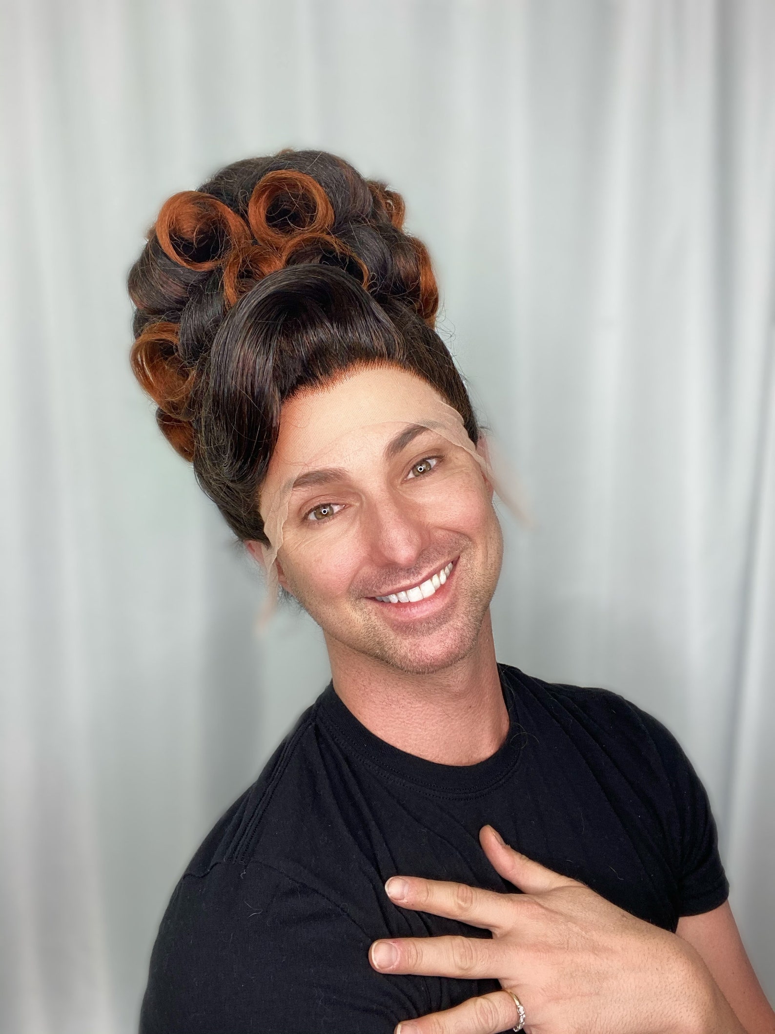 Updo Styled Lace Front Wig For Drag Queen Cosplay Halloween Etsy