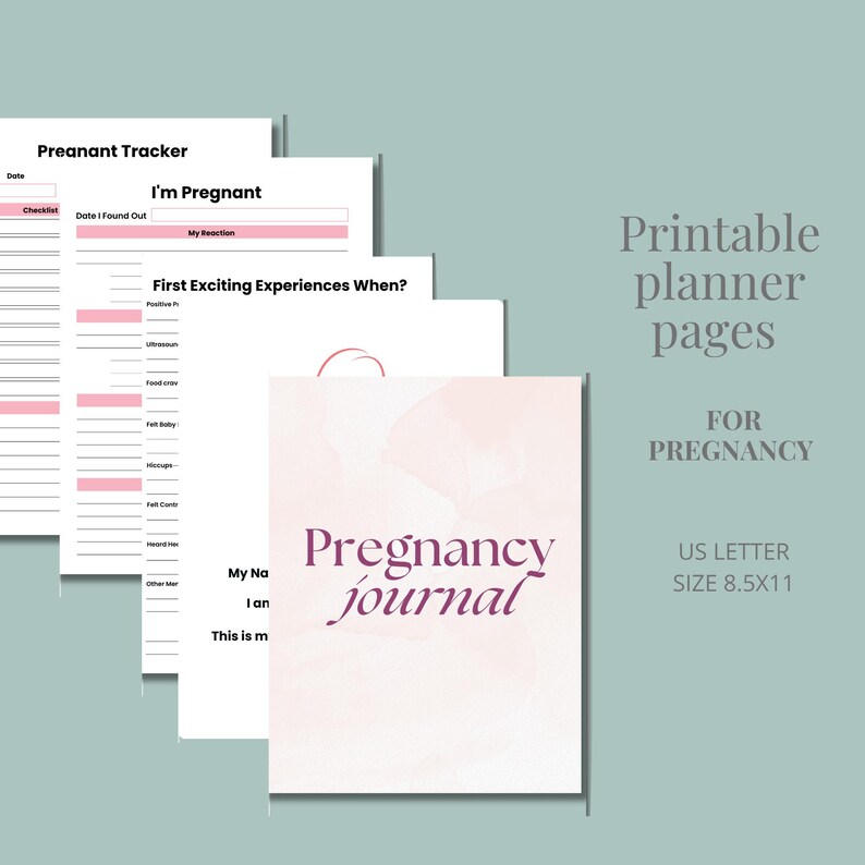 Printable Pregnancy Planner: Trimester Tracker, Baby Prep (PDF Download ...