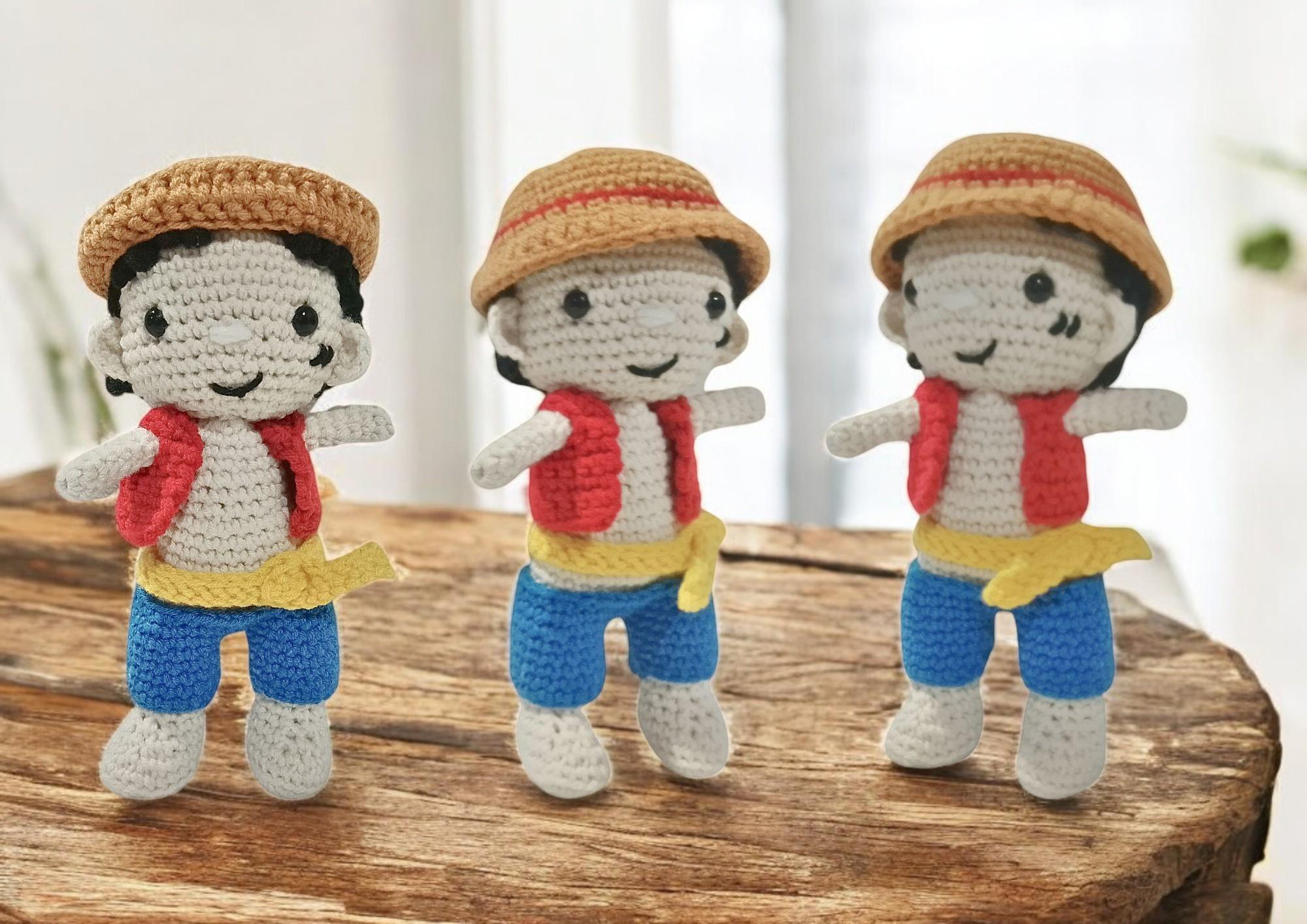 Chibi Luffy Amigurumi Doll: Straw Hat Pirate Crochet Pattern - Etsy