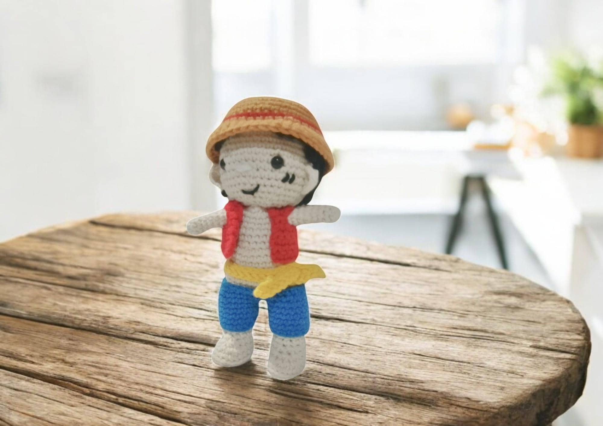 Chibi Luffy Amigurumi Doll: Straw Hat Pirate Crochet Pattern - Etsy