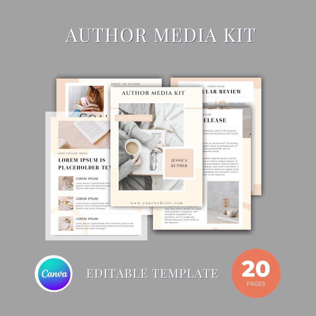 Editable Author Media Kit Template | Canva Press Kit (instant Download ...