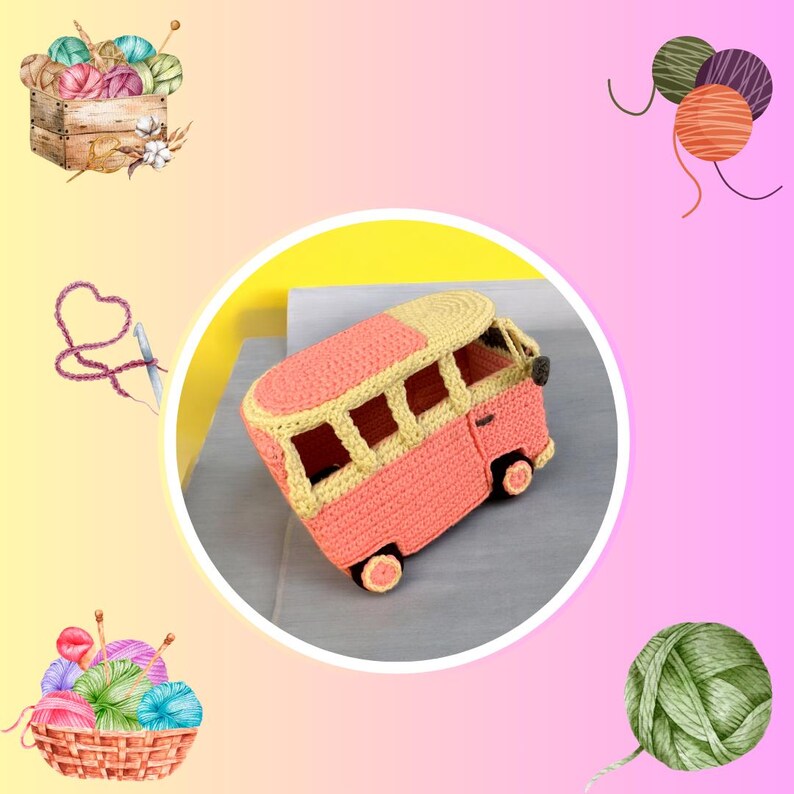 DIY Volkswagen Bus Crochet Pattern PDF | Retro Hippie Van Amigurumi ...