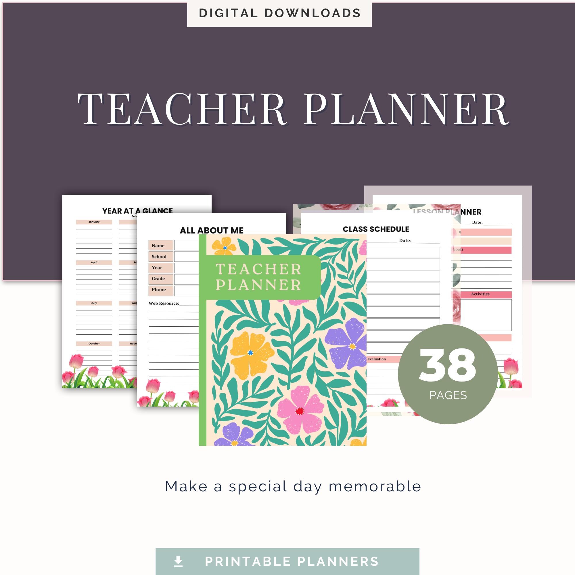 Printable Teacher Planner: Lesson Plan, Grade Tracker (instant Download ...