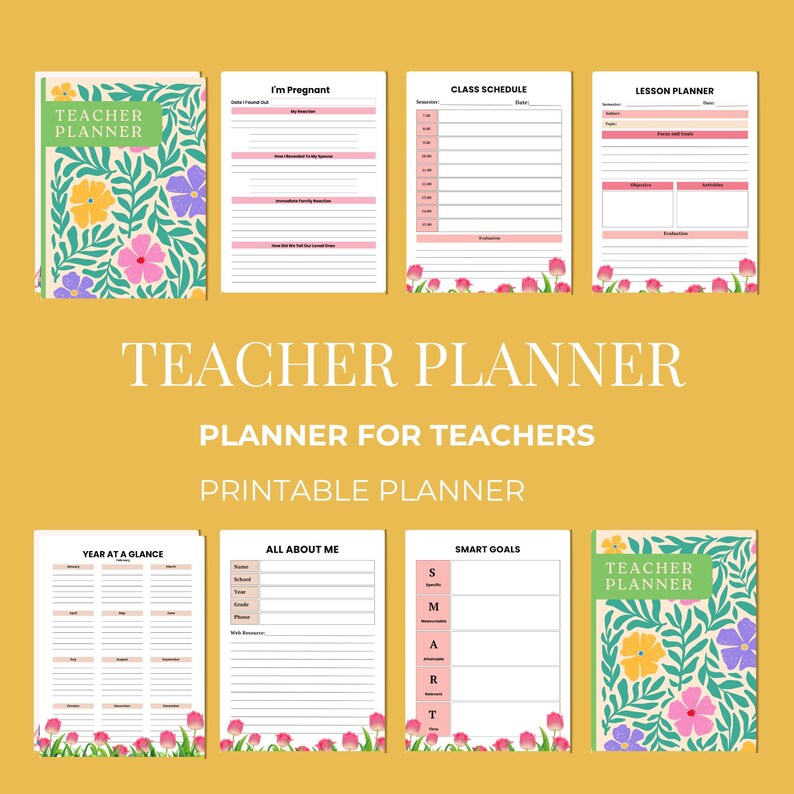 Printable Teacher Planner: Lesson Plan, Grade Tracker (instant Download ...