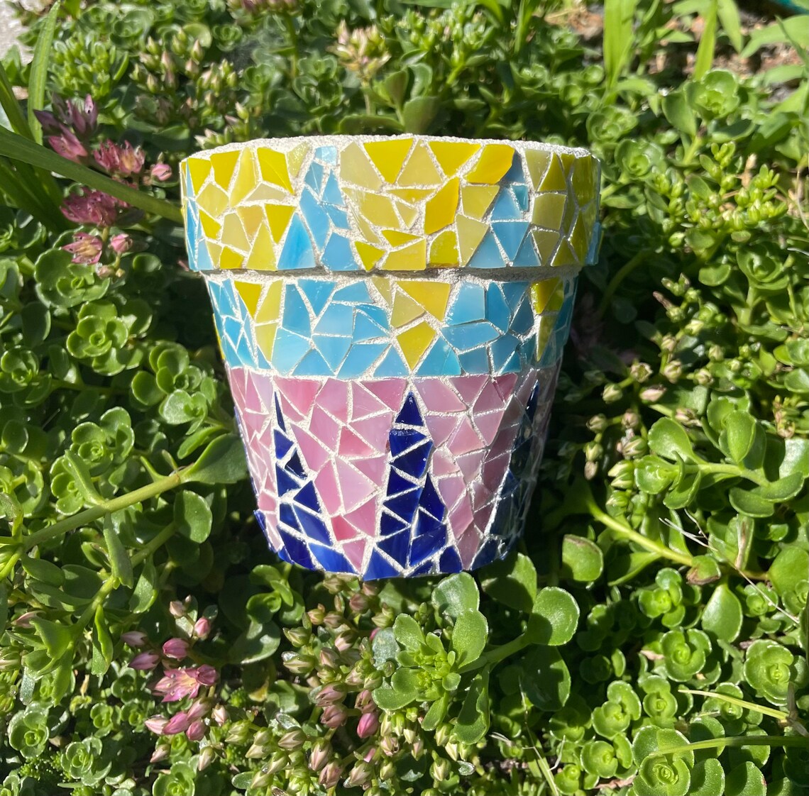 Small Colorful Triangular Pot 3.5 Inches - Etsy