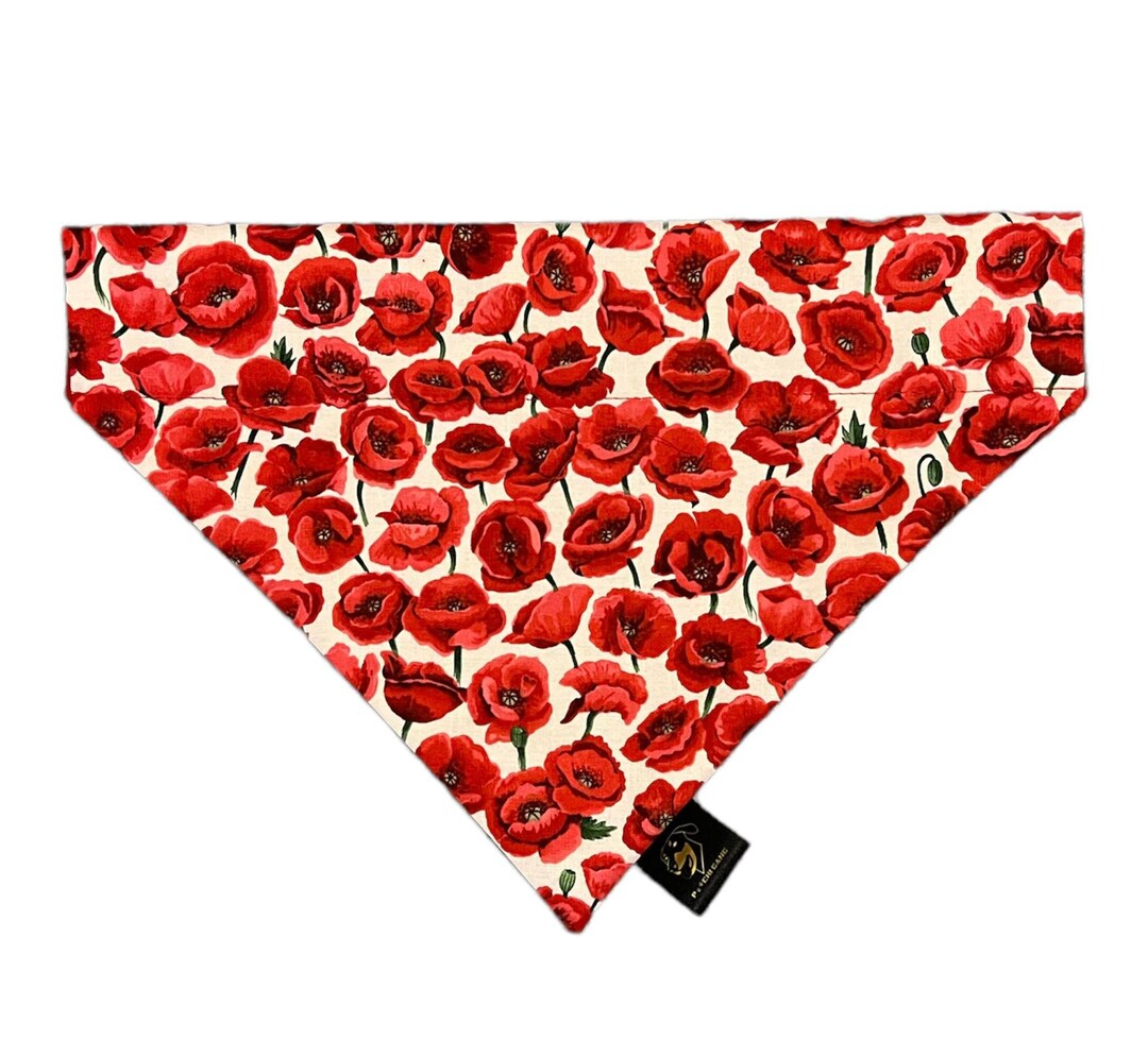 Red Poppy Bandana - Etsy
