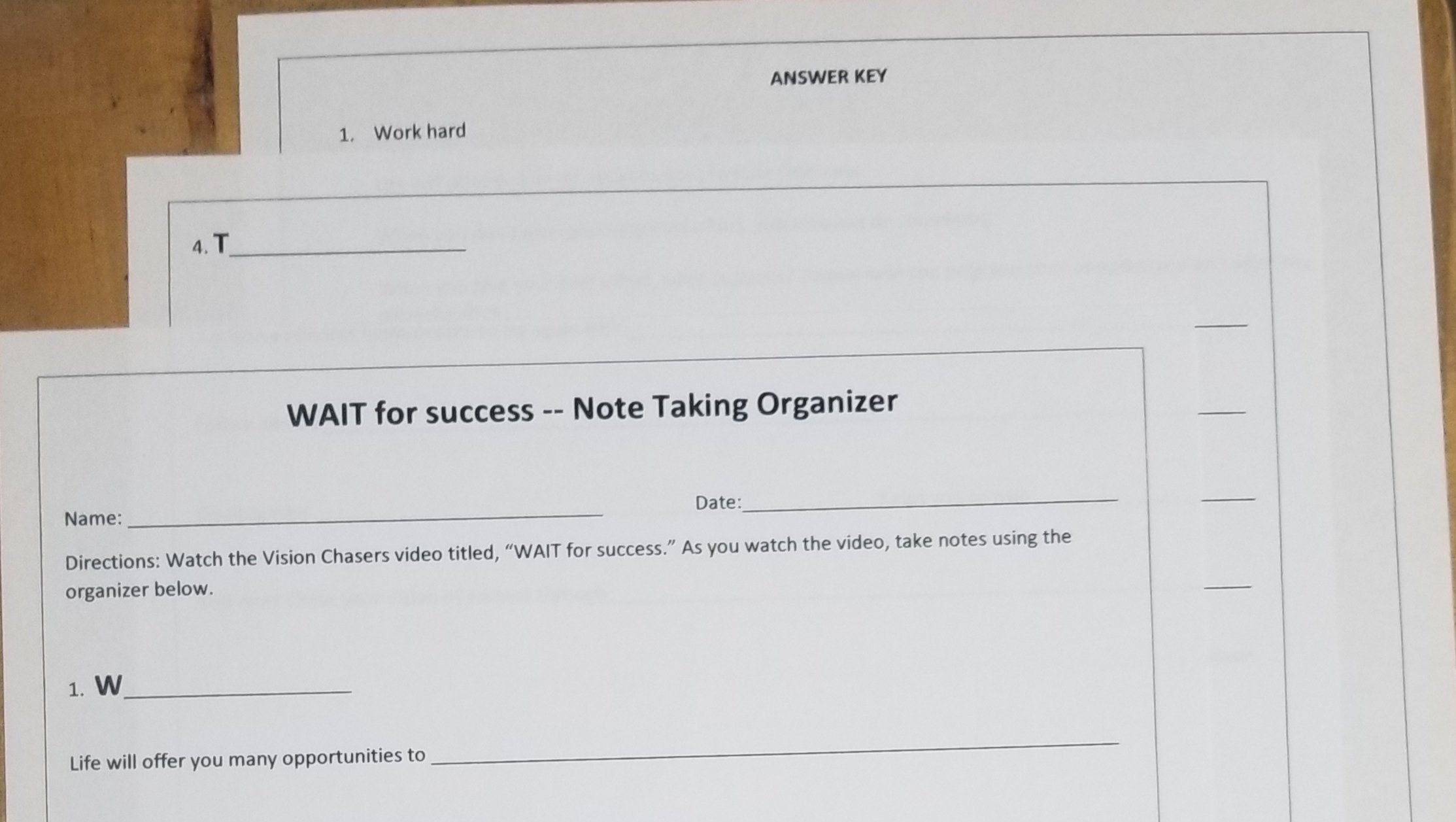 WAIT for Success Note Taking Organizer - Etsy