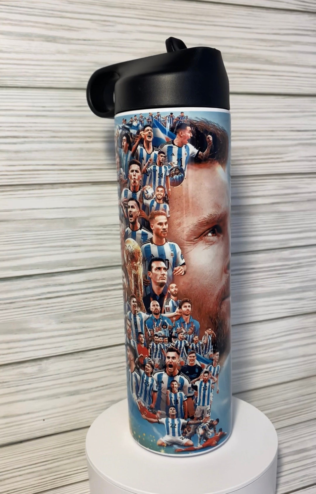 Messi Argentina Water Bottle Personalized. Soccer Team. 20 Oz Water ...