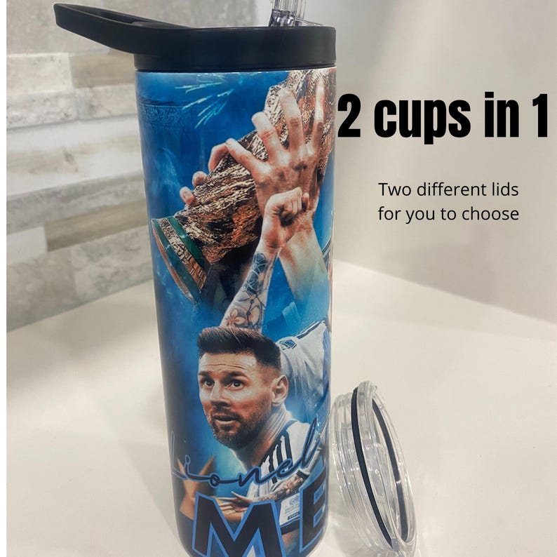Lionel Messi Water Bottle and Tumbler. 20 Oz Tumbler. Messi Water ...