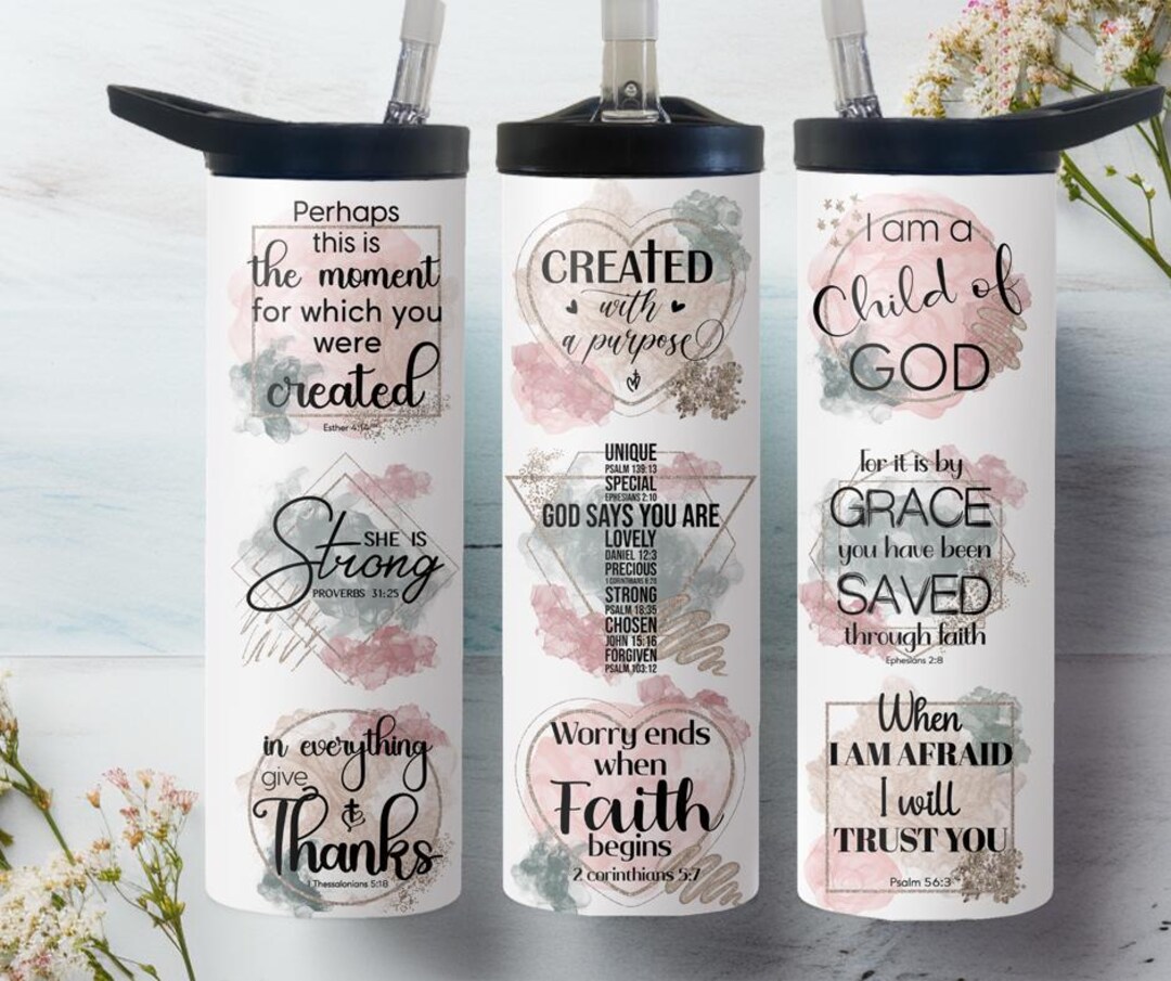 Bible Verse Tumbler. Inspirational Bible Verse. Gift for Her. Christian ...