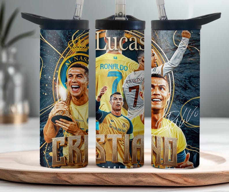 Cristiano Ronaldo Water Bottle Personalized. Soccer Team. 20 Oz ...