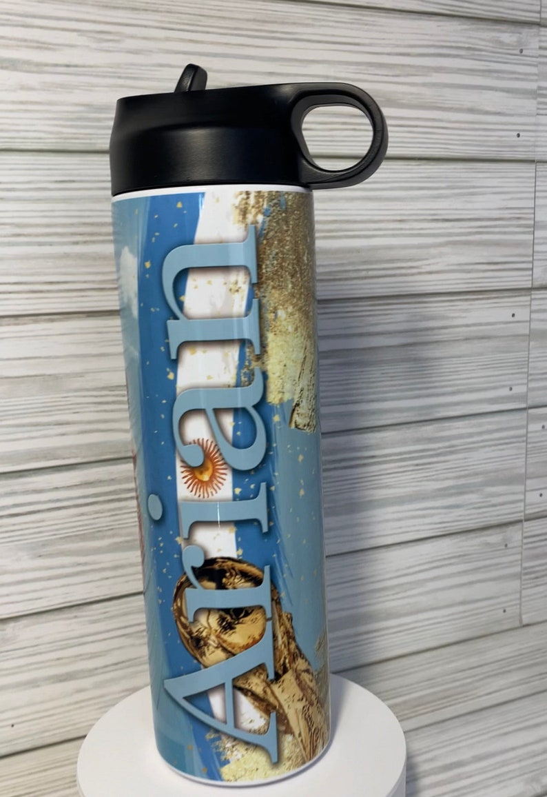 Messi Argentina Water Bottle Personalized. Soccer Team. 20 Oz Water ...