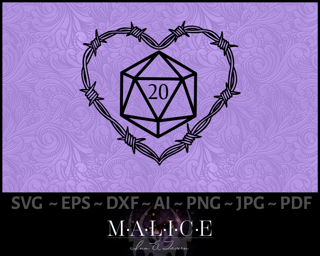 Barbed Heart D20 Vector for Rpgs, D&D, Dungeons and Dragons, Pathfinder ...