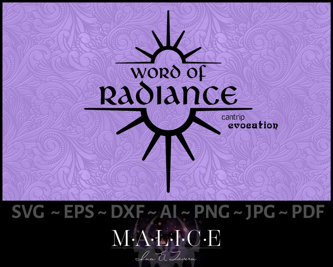 Word of Radiance Cantrip Vector for Spell Cards, Book | Dungeons and ...