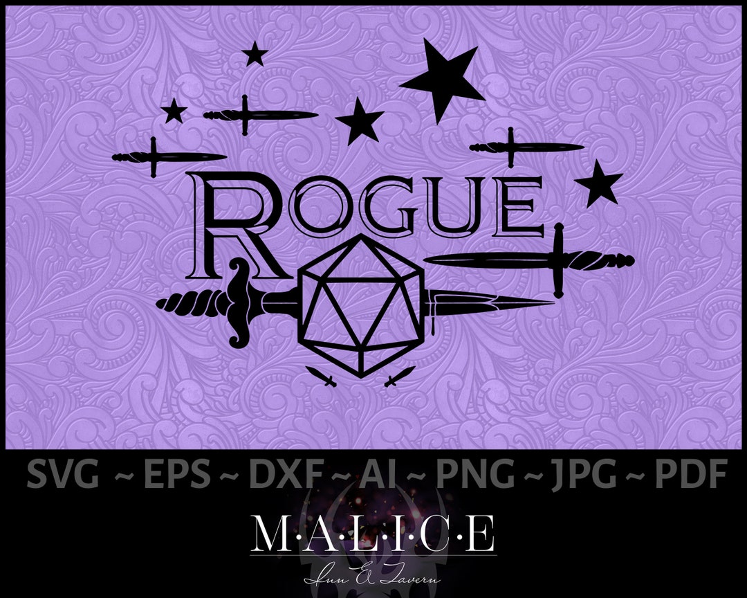 Rogue Class D20 Vector for Rpgs, D&D, | Dungeons and Dragons ...
