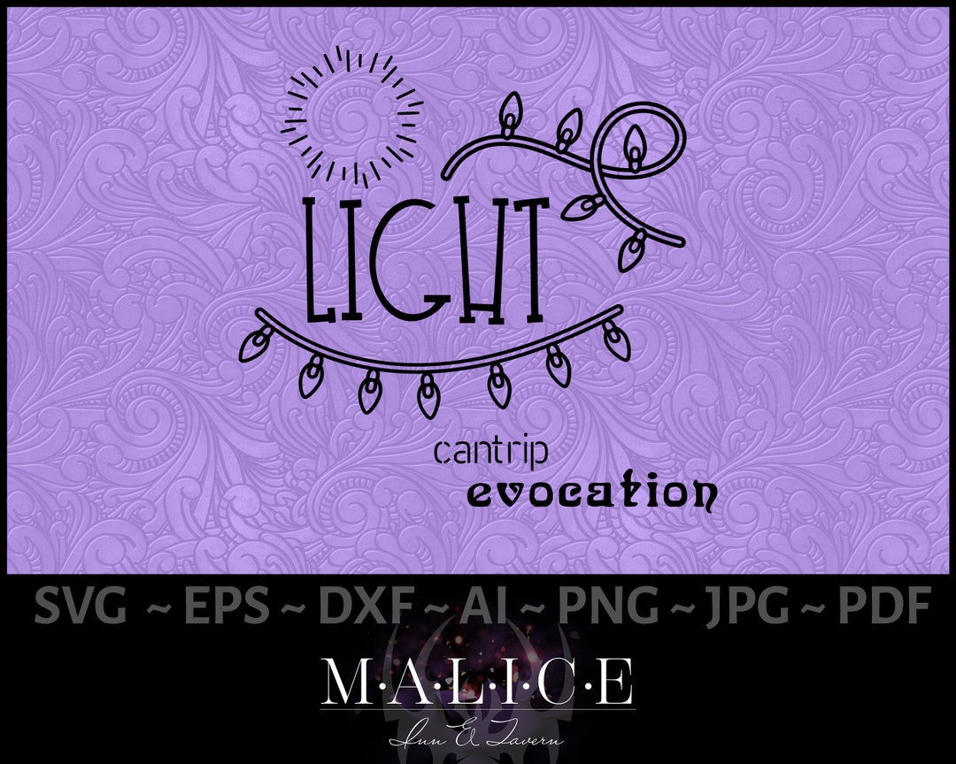 Light Cantrip Vector for Spell Cards, Shirt, Journal | Dungeons and ...