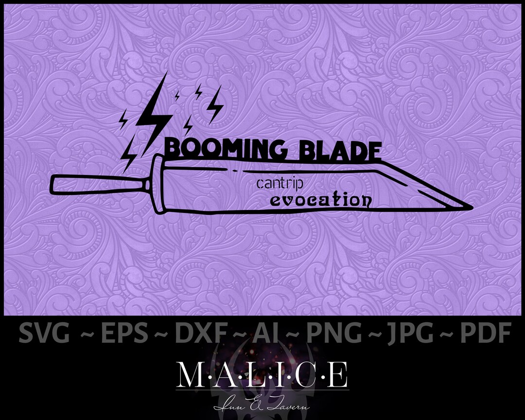 Booming Blade Cantrip Vector for Spell Cards, Book | Dungeons and ...