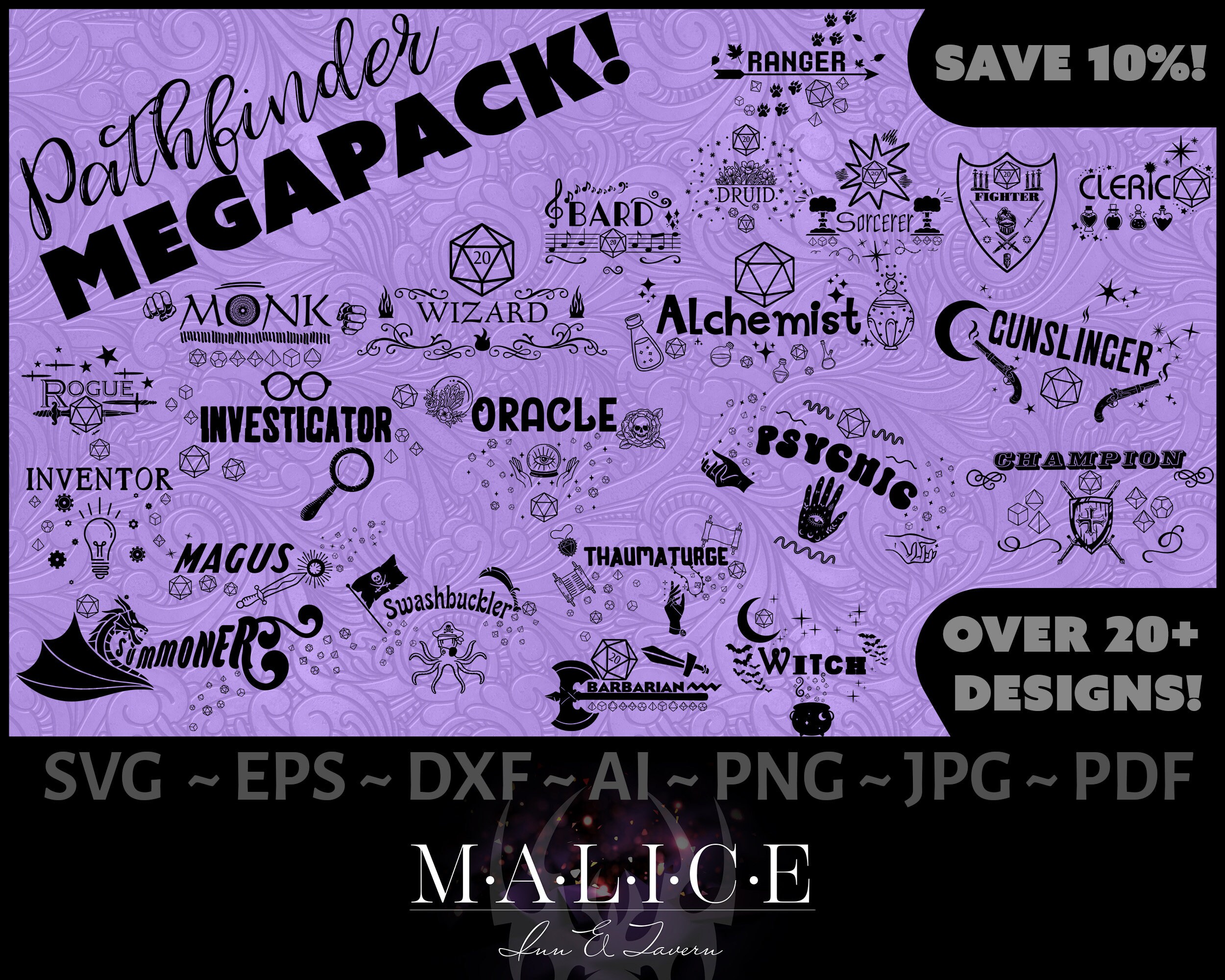 PATHFINDER MEGAPACK Class Vector Files for Pathfinder, PF, Pf2e, Rpgs ...