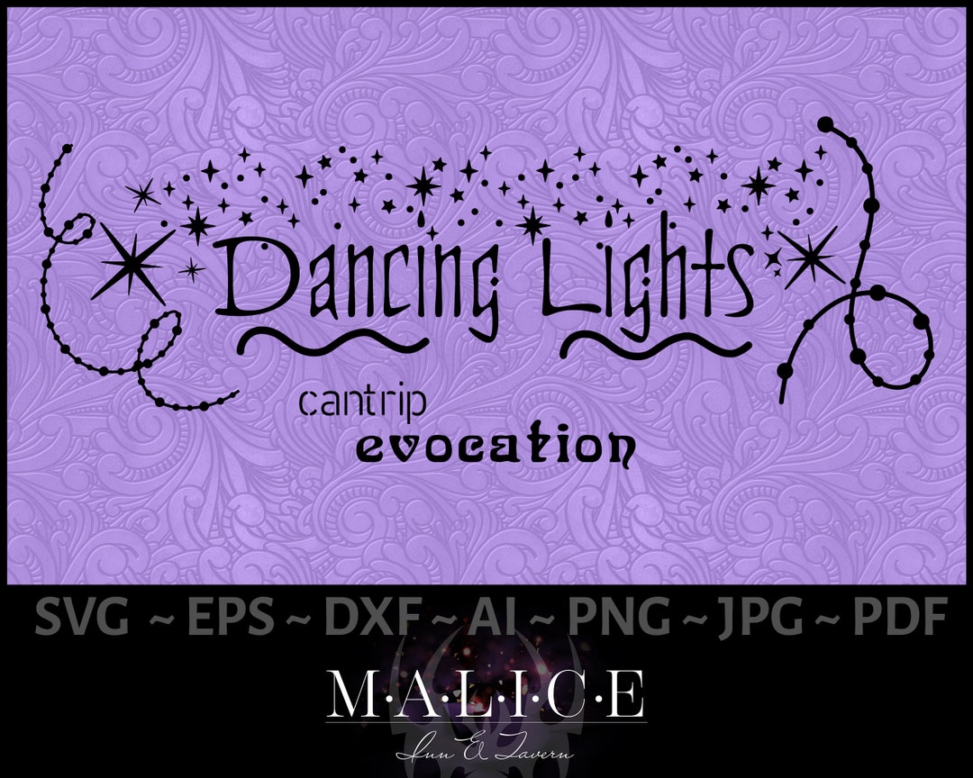 Dancing Lights Cantrip Vector for Spell Cards, Book | Dungeons and ...