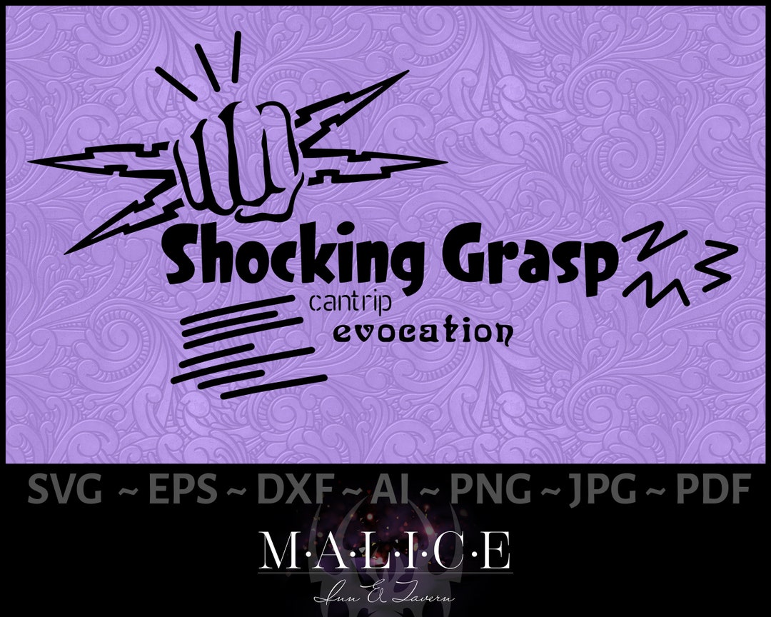 Shocking Grasp Cantrip Vector for Spell Cards, Book | Dungeons and ...