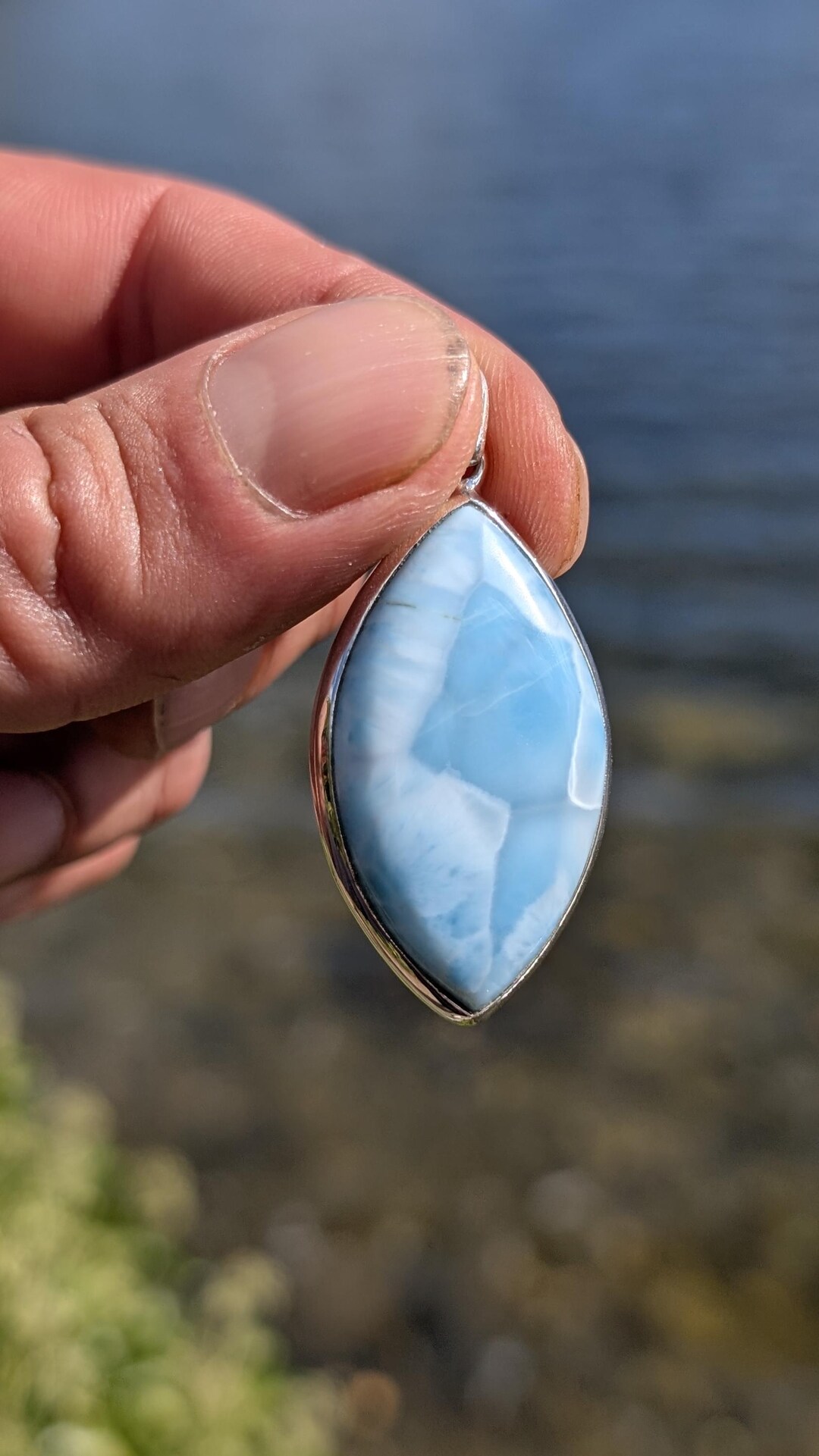 Splendid High Quality Larimar Set in Silver, Pendant, 4cm, Larimar, - Etsy