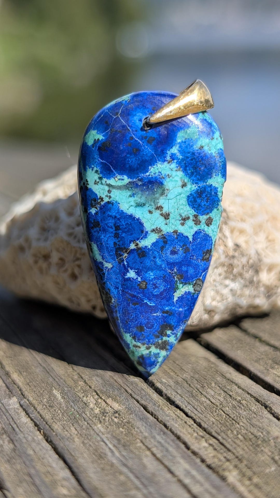 Azurite Pendant, 3.5cm, Natural Stone, Untreated, Top AAA Quality ...