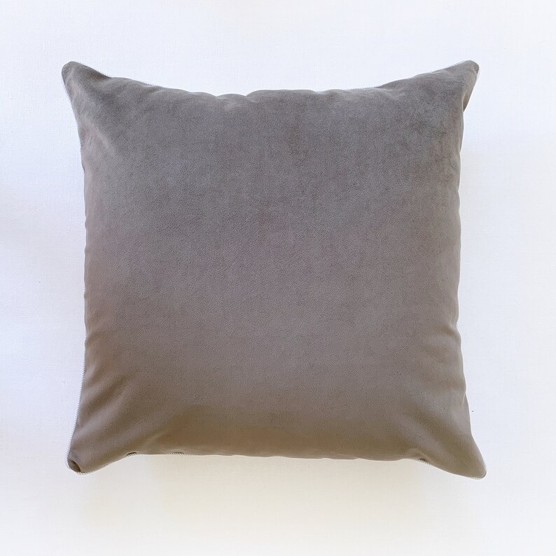 Neutral Velvet Pillow Cover With Piping Luxury Taupe Velvet - Etsy