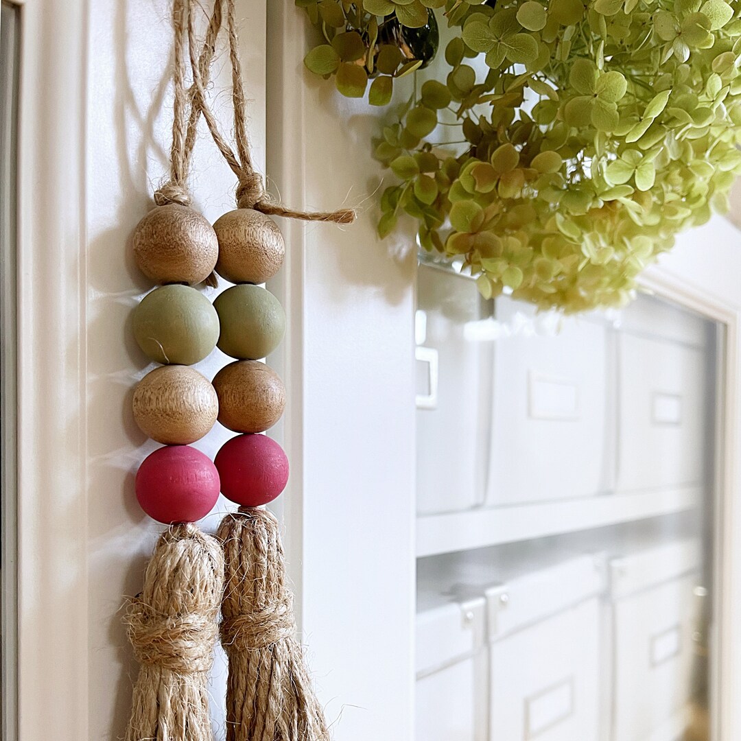 Country Door Knob Tassel: Beaded Drawer Pull, Privacy Sign - Etsy