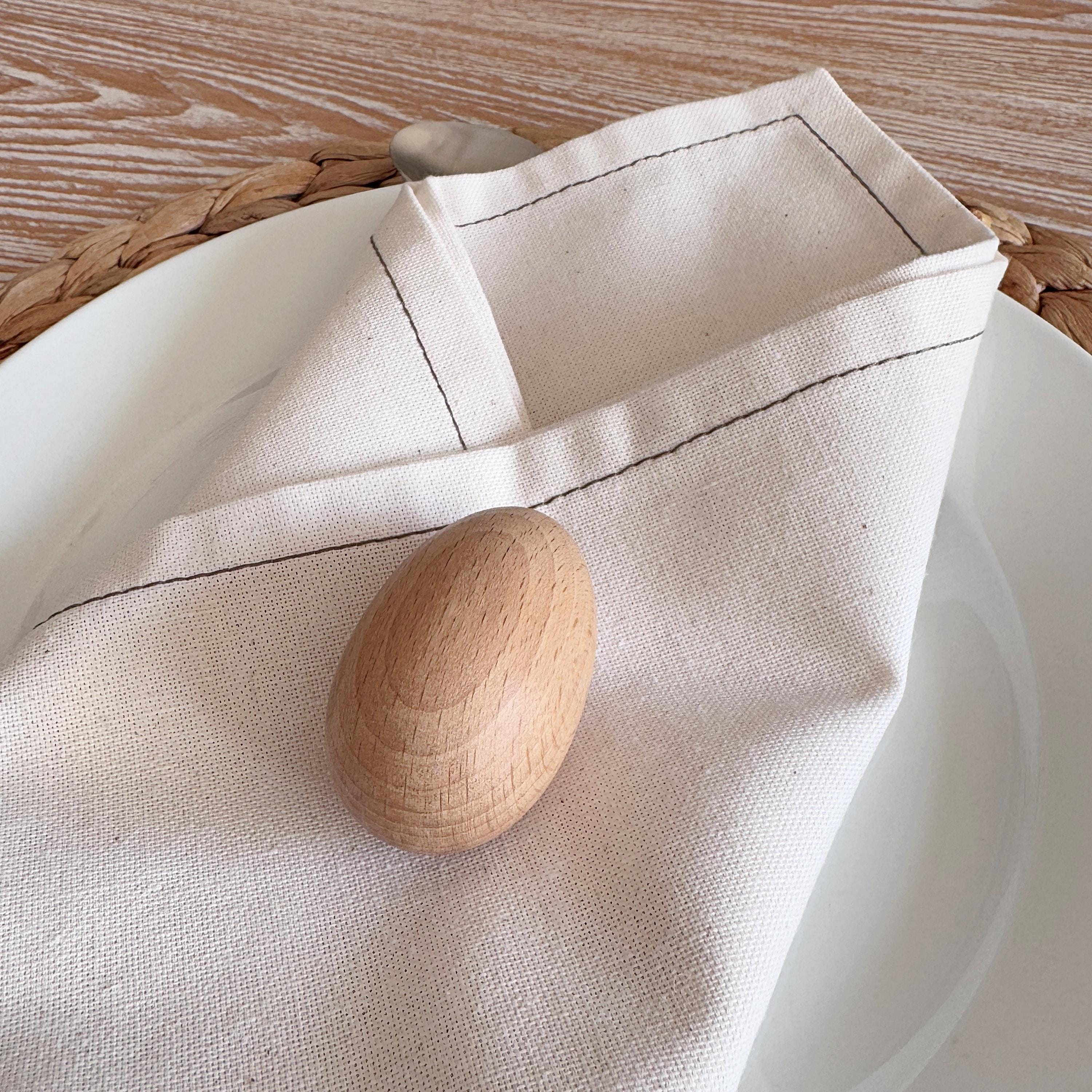 Spring Table Set of Painted Wooden Eggs, Natural Hard Wood Eggs for Eco ...