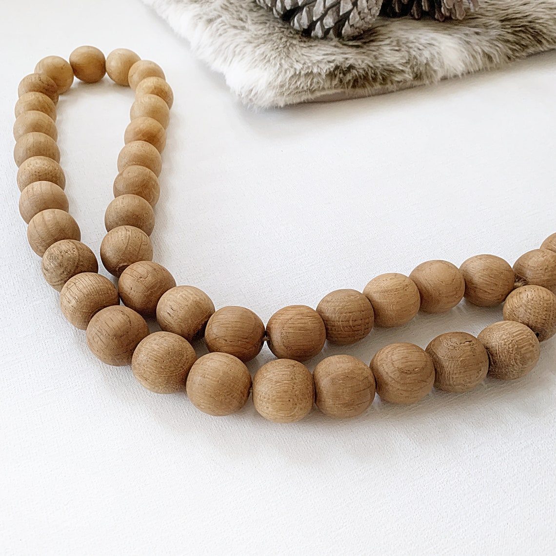 Large Bohemian wall decor Wood bead garland with tassel | Etsy