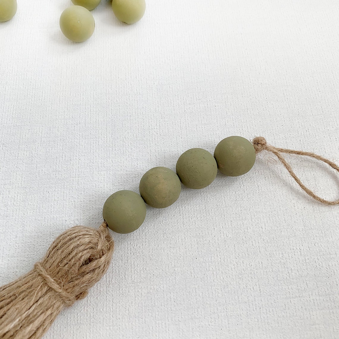 4 Door knob tassel with wood bead garland Drawer pull tassel | Etsy