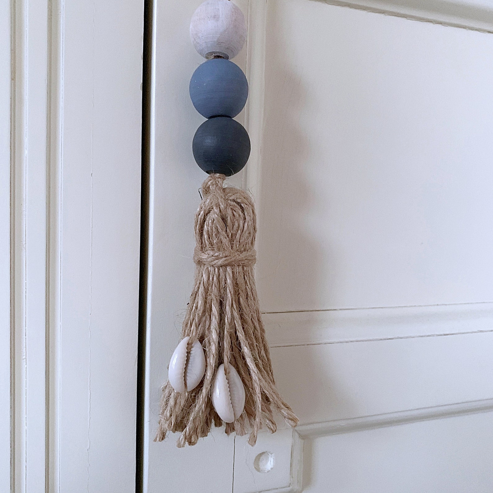 4 Doorknob tassels seashell drawer pull tassel with farmhouse | Etsy