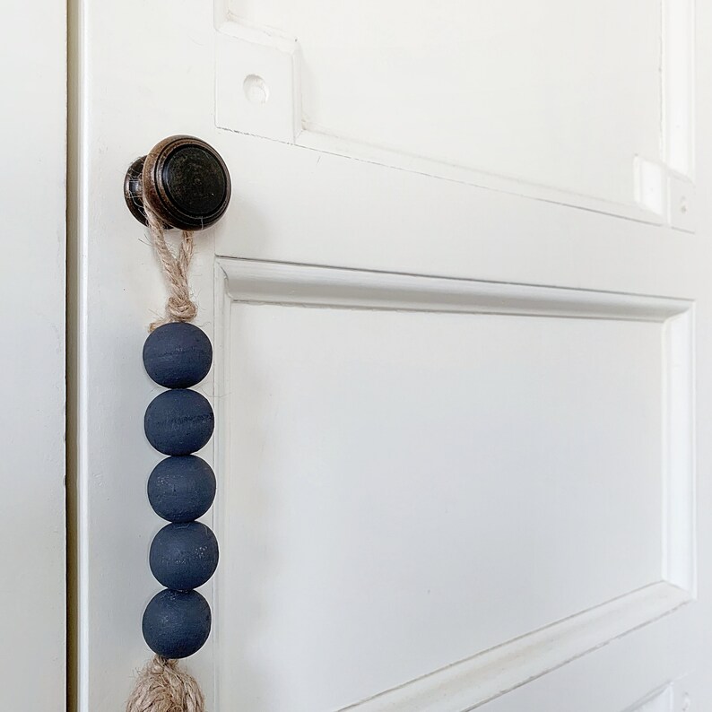 4 Mini Modern Farmhouse Beads Drawer Pull Tassels Black - Etsy