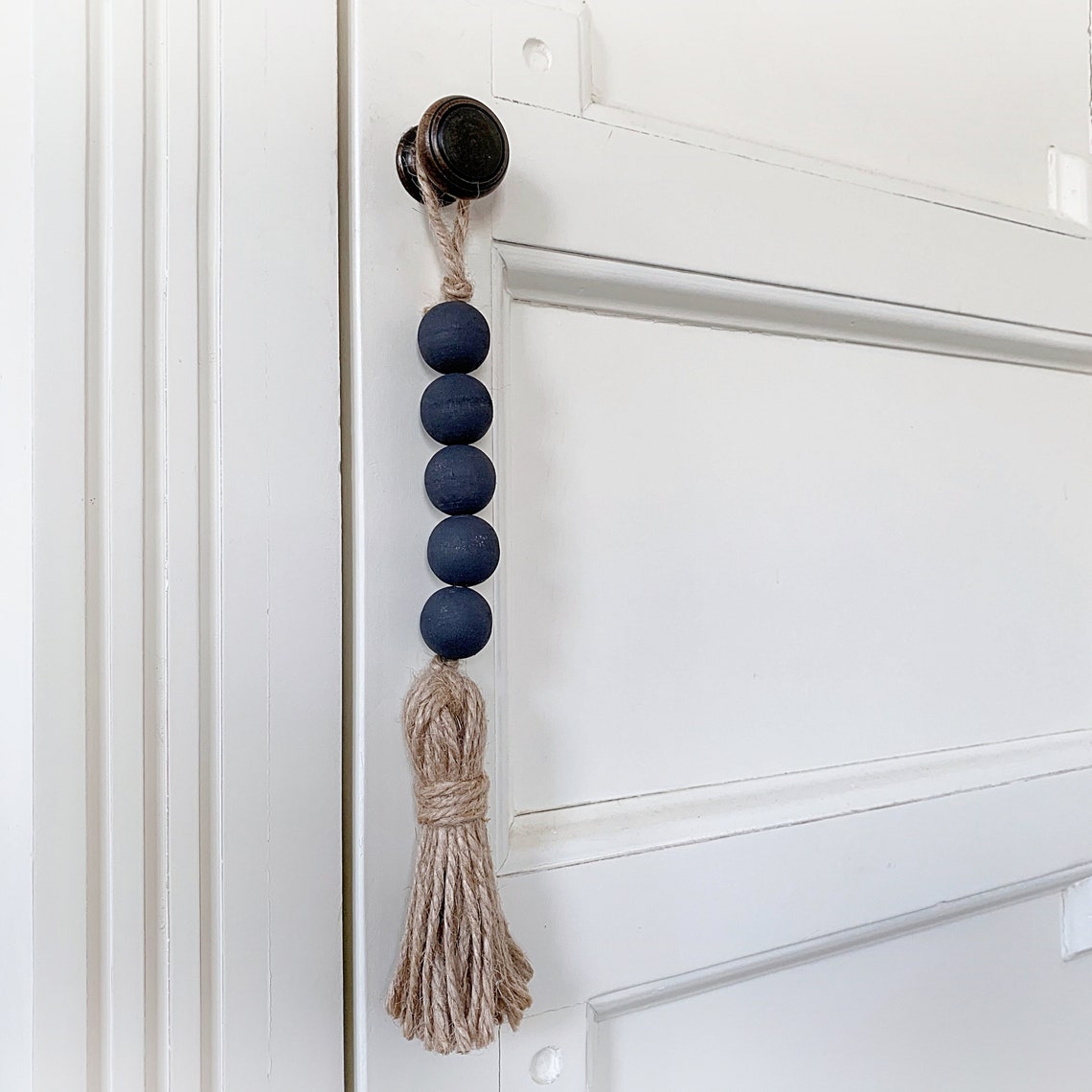 4 Mini Modern Farmhouse Beads Drawer Pull Tassels Black - Etsy