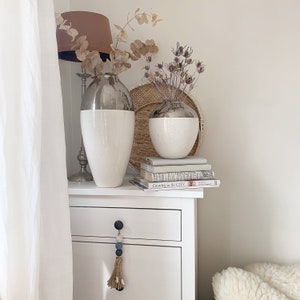 4 Doorknob Tassels, Seashell Drawer Pull Tassel With Farmhouse Beads ...