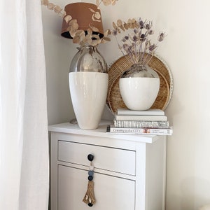 4 Doorknob Tassels, Seashell Drawer Pull Tassel With Farmhouse Beads ...