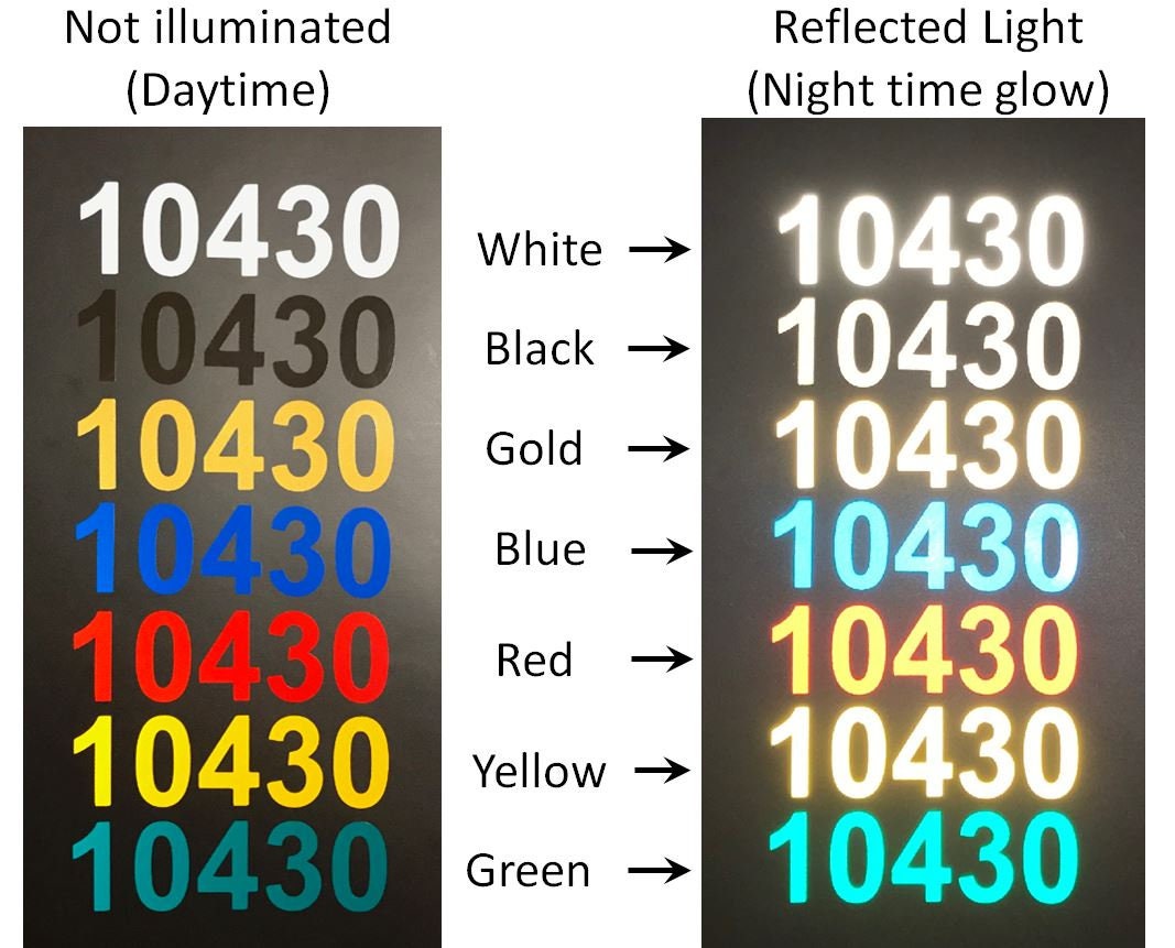 Custom Mailbox Numbers REFLECTIVE Vinyl Decals Stickers House - Etsy