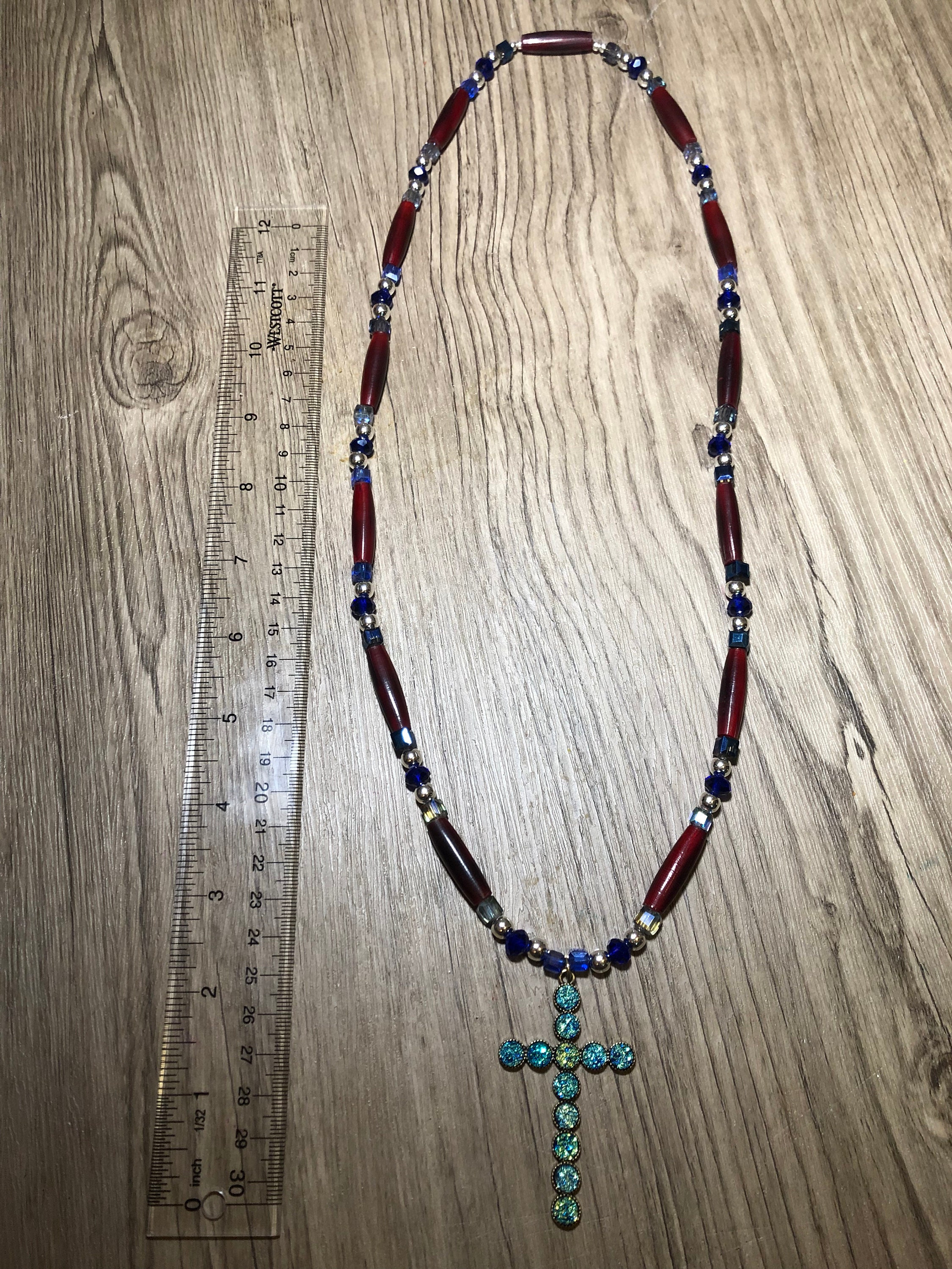 Handmade Hairpipe Bone Necklace With Cross Pendant - Etsy