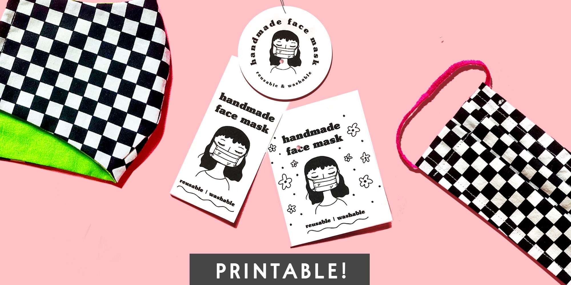 Face Mask Labels Printable Face Cover Packaging Tag Labels | Etsy UK