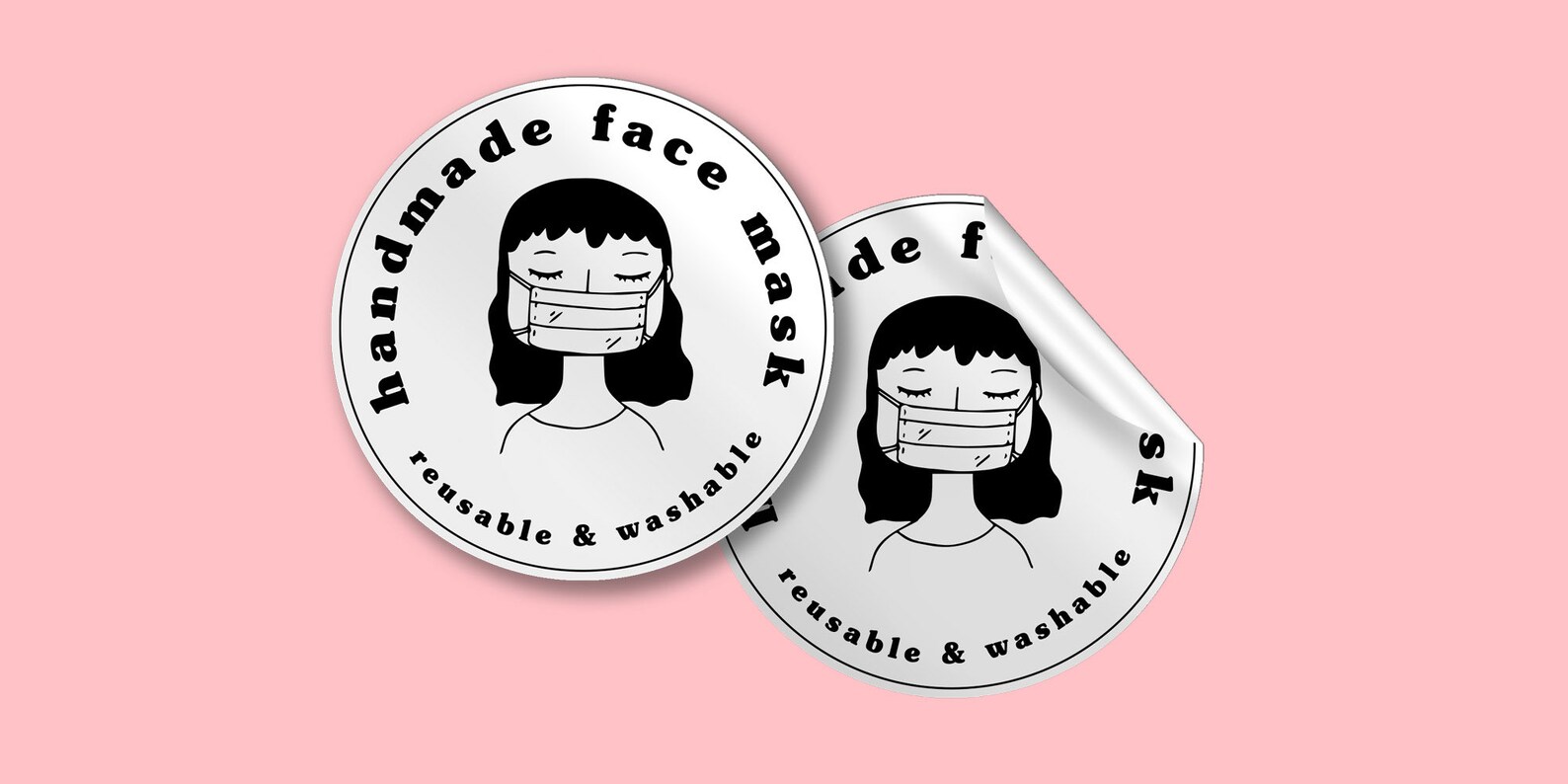 Printable Face Mask Sticker Handmade Face Mask Packaging - Etsy