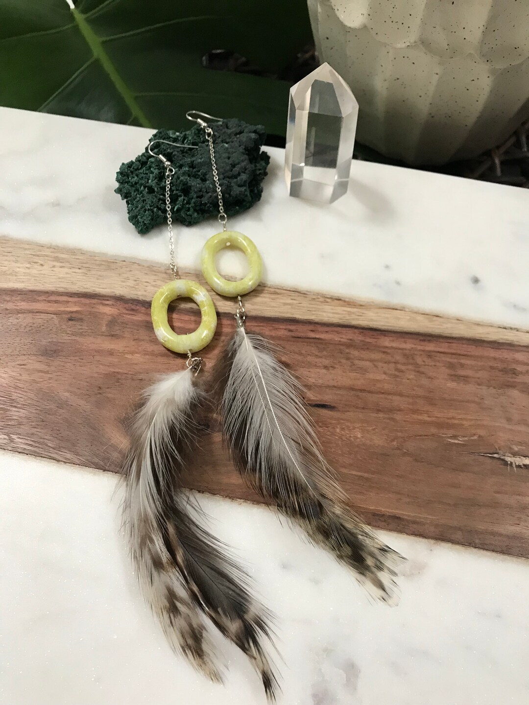 Yellow Jasper Striped Feathers W Chain Bohemian Collar Duster Festival ...