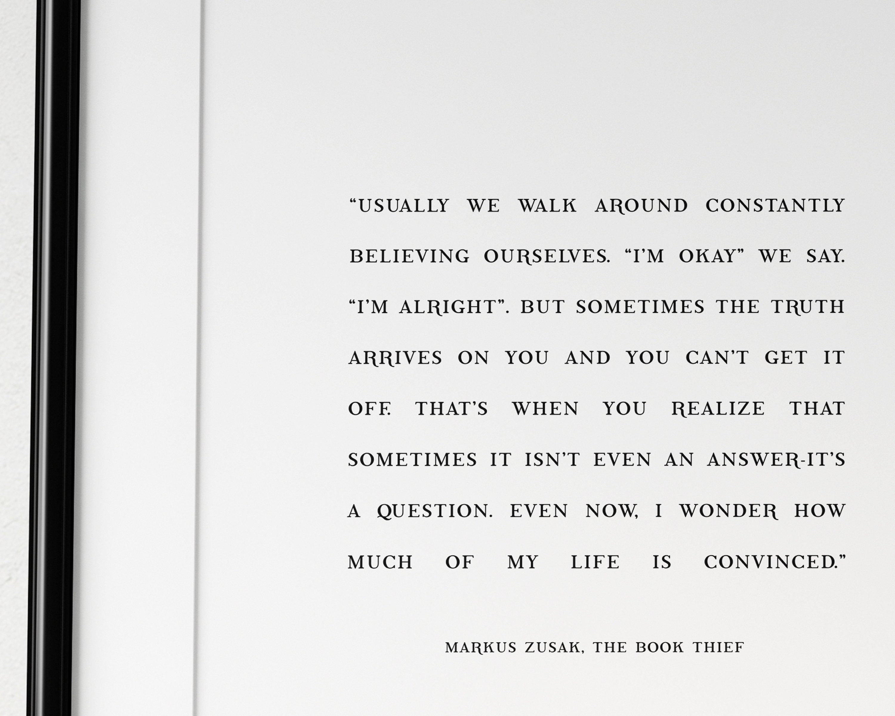 The Book Thief Quote / Markus Zusak / Literature Typography Calligraphy ...