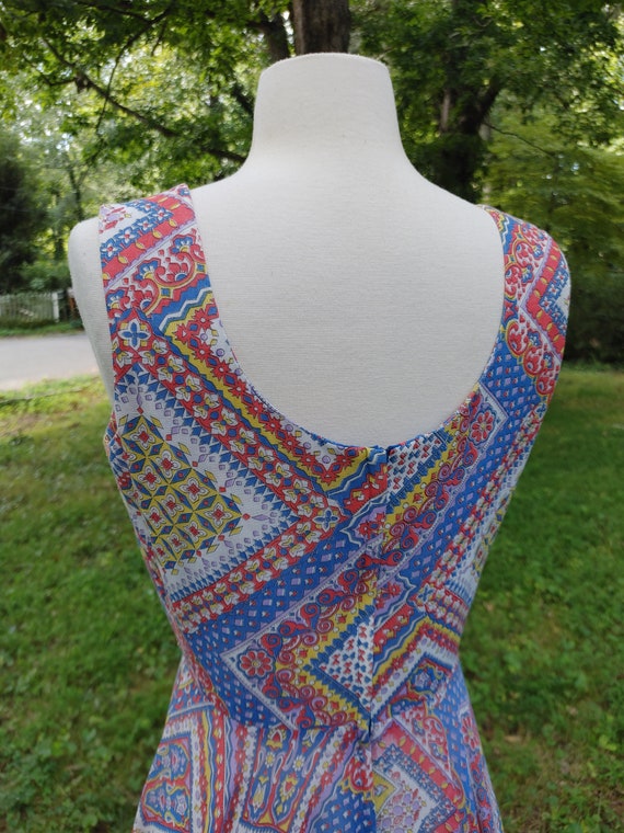 1970s Patchwork Print Maxi Dress - Gem