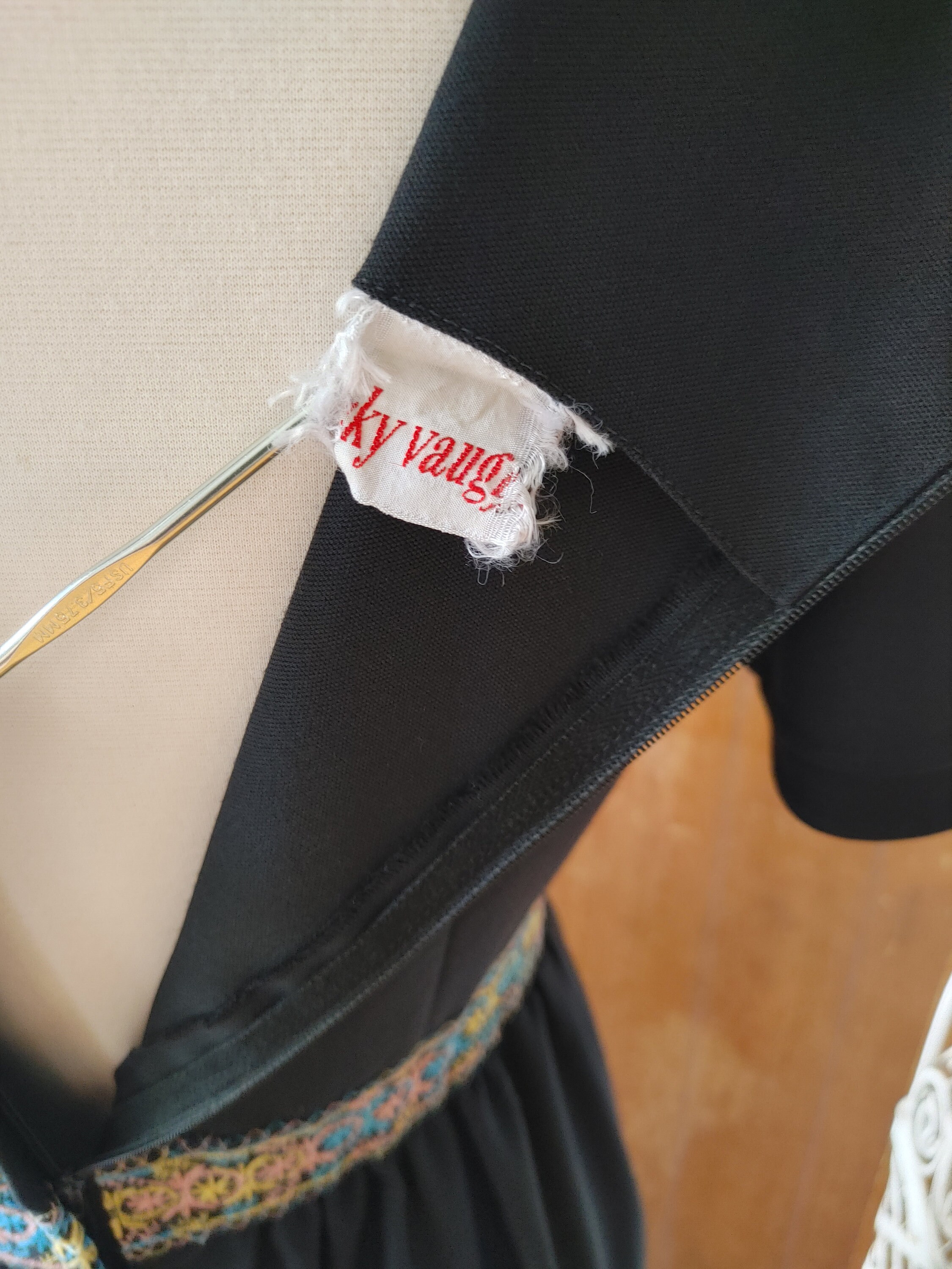 1970s Rainbow Embroidered Vicky Vaughn Folk Dress Vintage Prairie ...