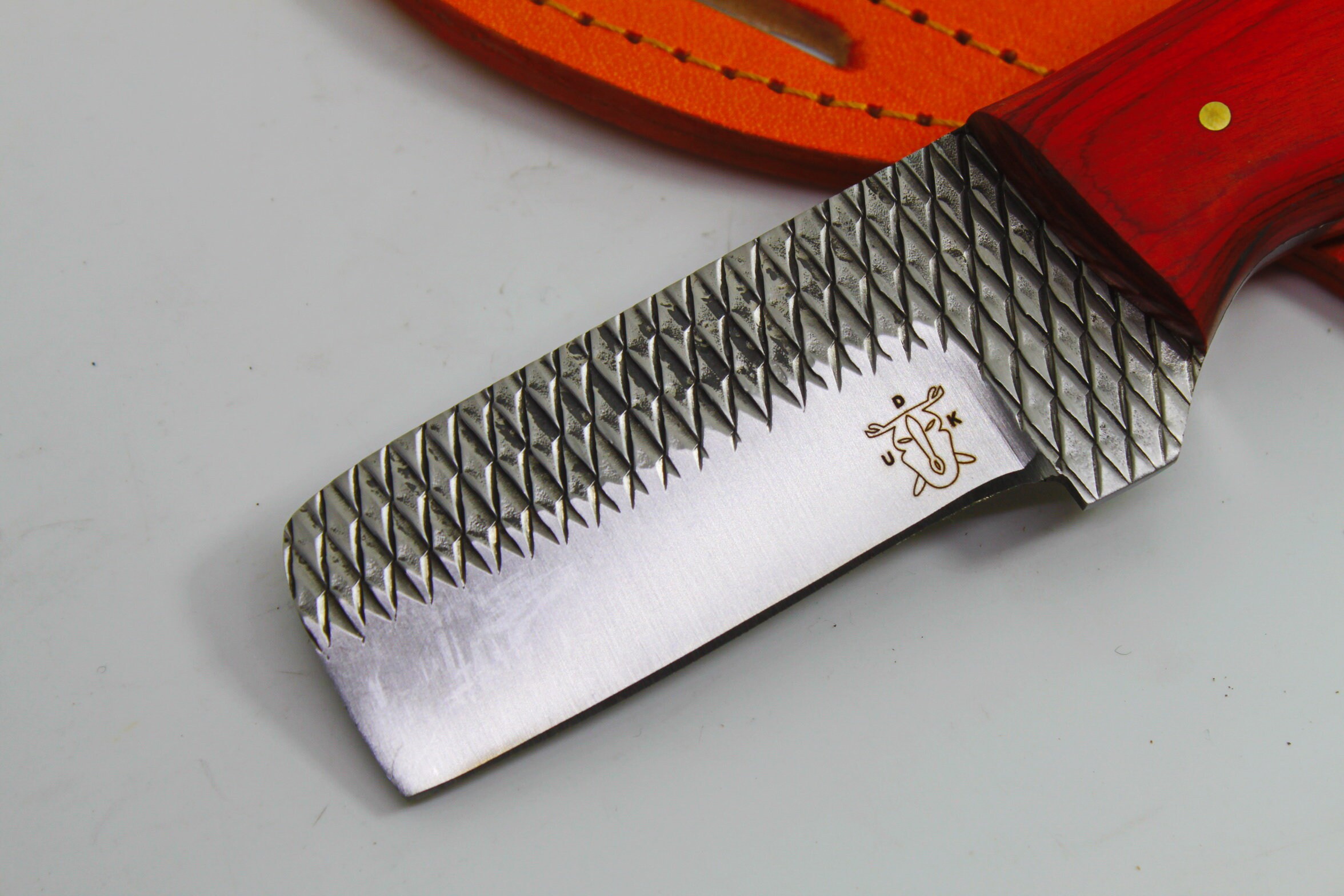 Farrier's Rasp Blade Bull Cutter Knife W/ Dyed Wood and Custom Made ...
