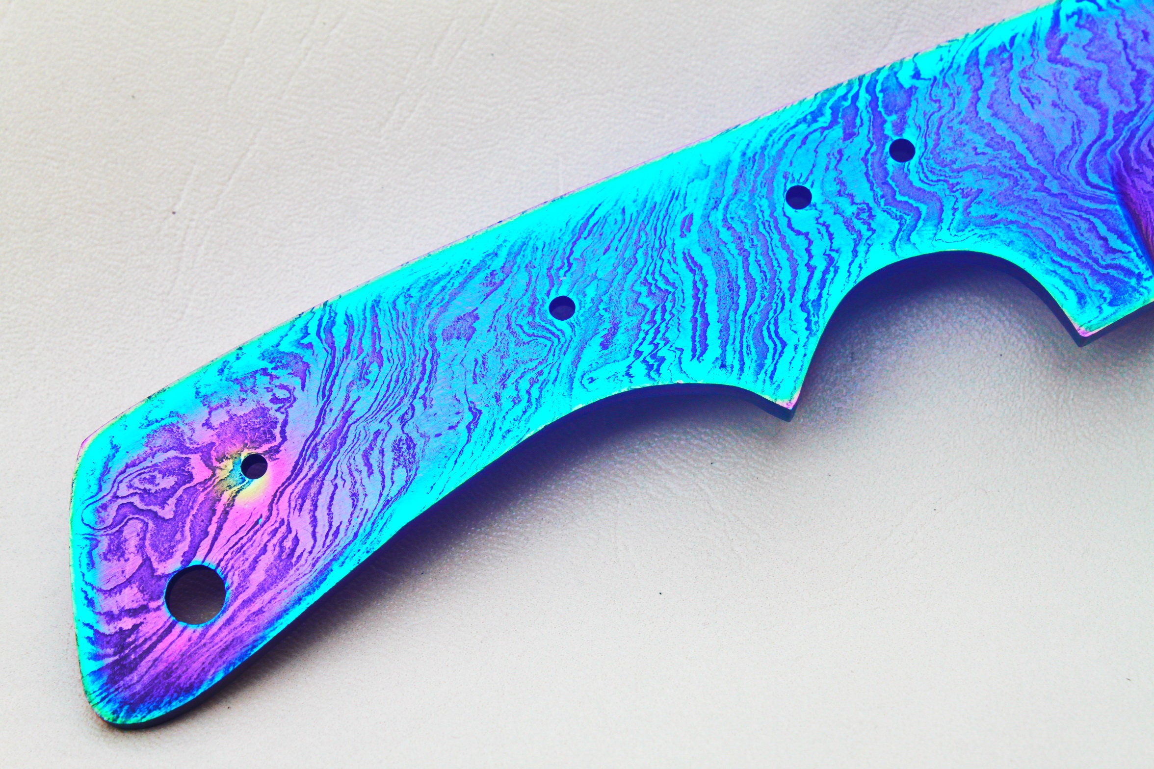 Custom Handmade Multi Color Rainbow Titanium Coated Damascus - Etsy